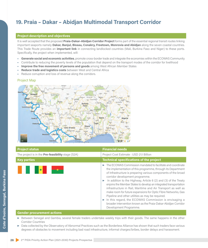 Praia – Dakar – Abidjan Multimodal Transport Corridor - The Virtual ...